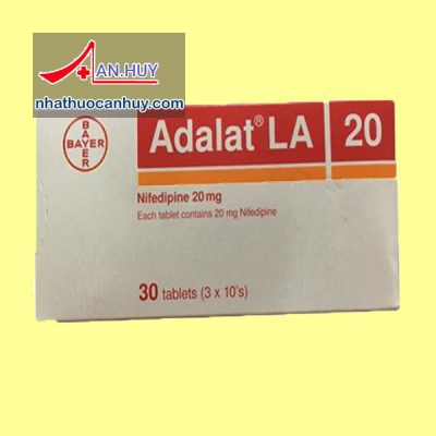 Thuốc Adalat LA 20mg – Thuốc điều trị tăng huyết áp, đau thắt ngực ...